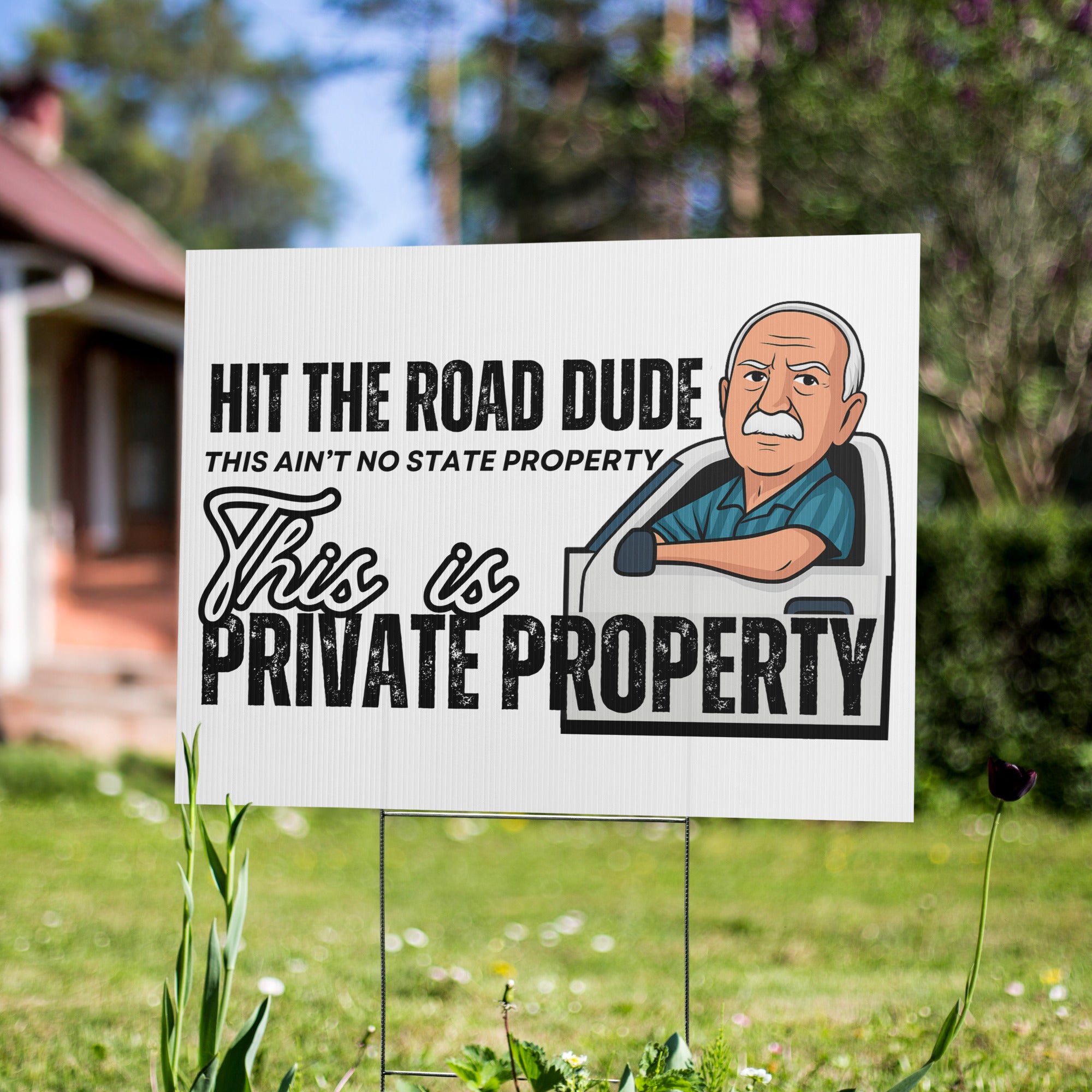 Hit The Road Yard Sign – Crewe Tractor Shop